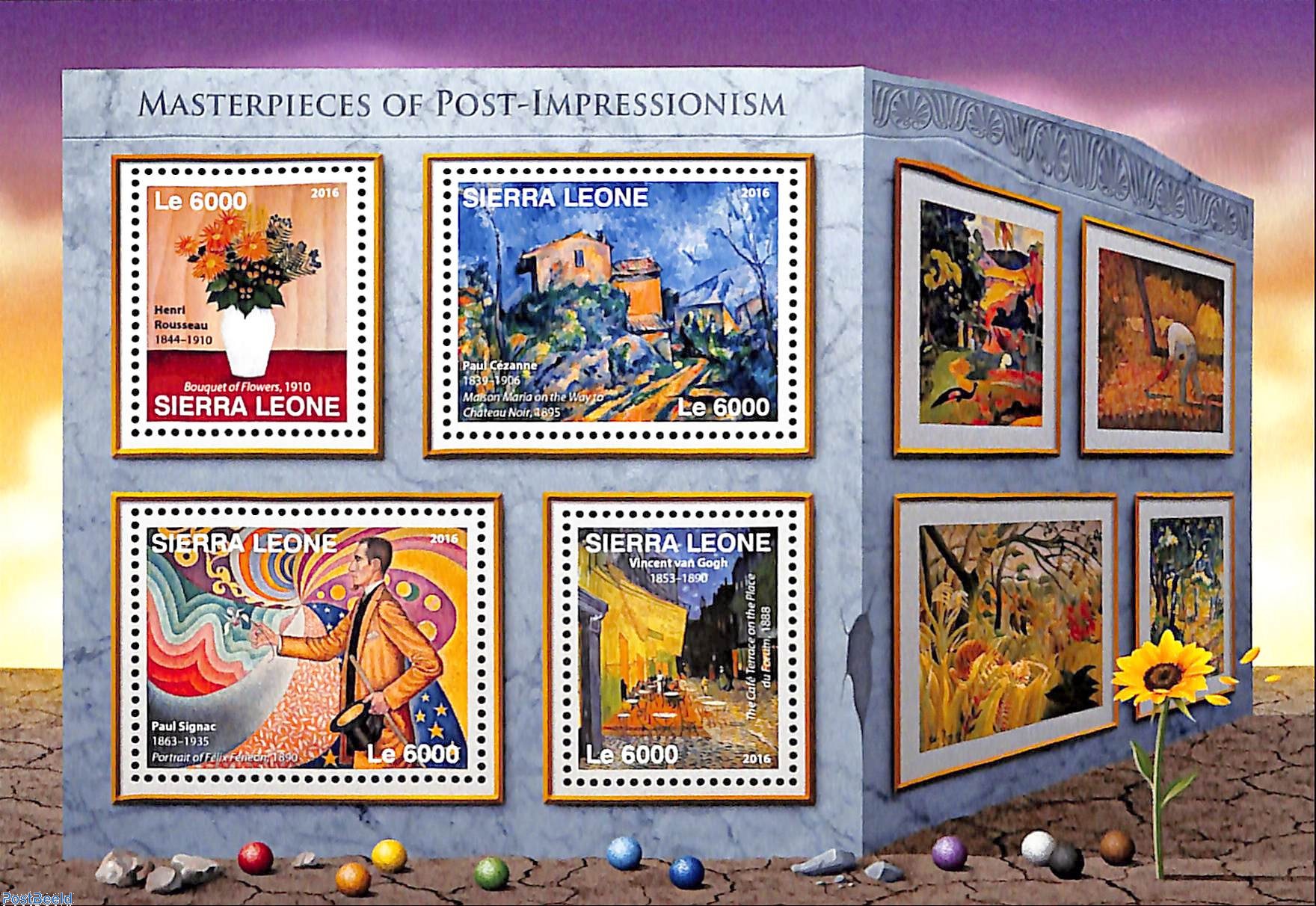 Briefmarke 2016, Sierra Leone Masterpieces of post impressionism, 2016 ...